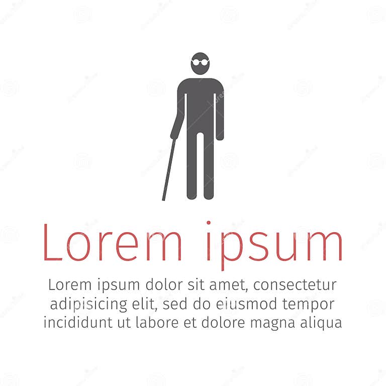 Blind Man Icon Vector Sign. Stock Vector - Illustration of design, flat ...