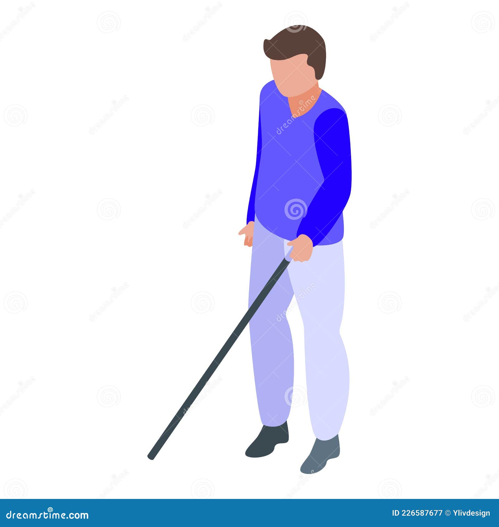 Blind Man Icon Isometric Vector. Disabled Person Stock Vector ...