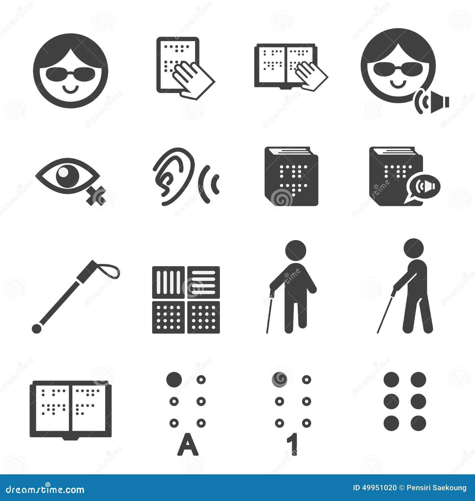 Blind man icon stock vector. Illustration of facility - 49951020