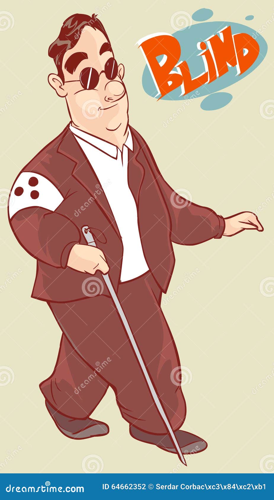 Blind man illustrations stock vector. Illustration of sight - 64662352