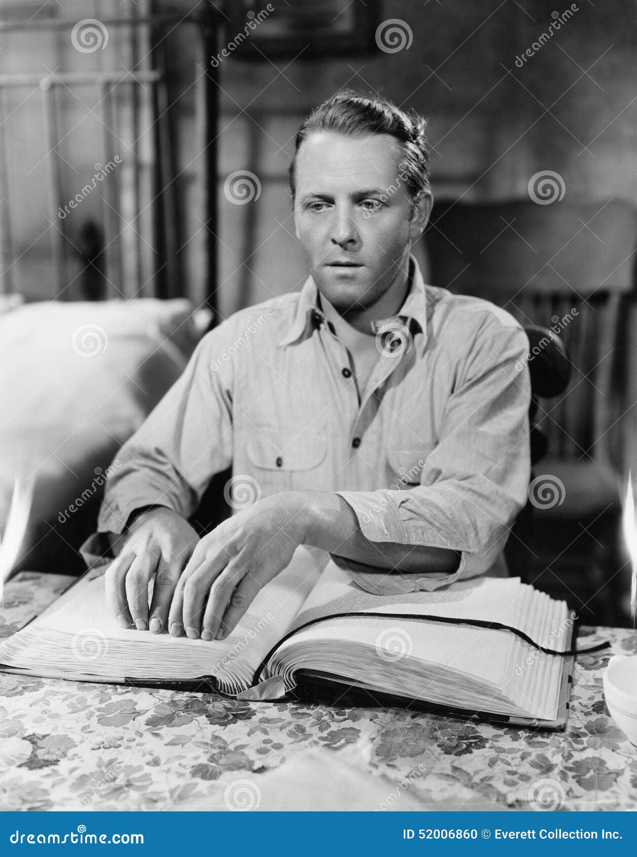 Blind Man Reading Book in Braille Stock Photo - Image of concentrating ...