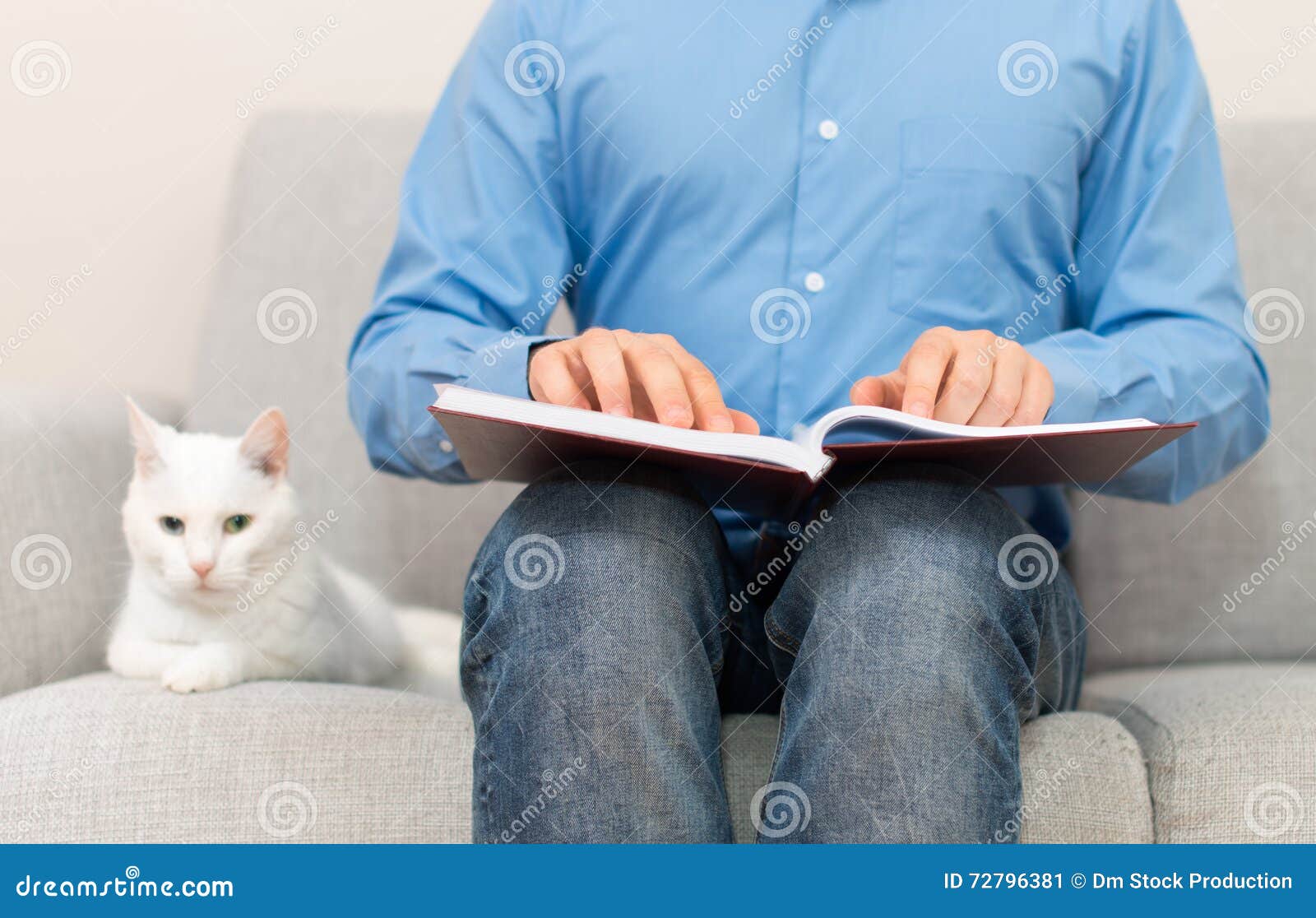 Blind Man Reading Braille Book. Stock Image - Image of literature ...