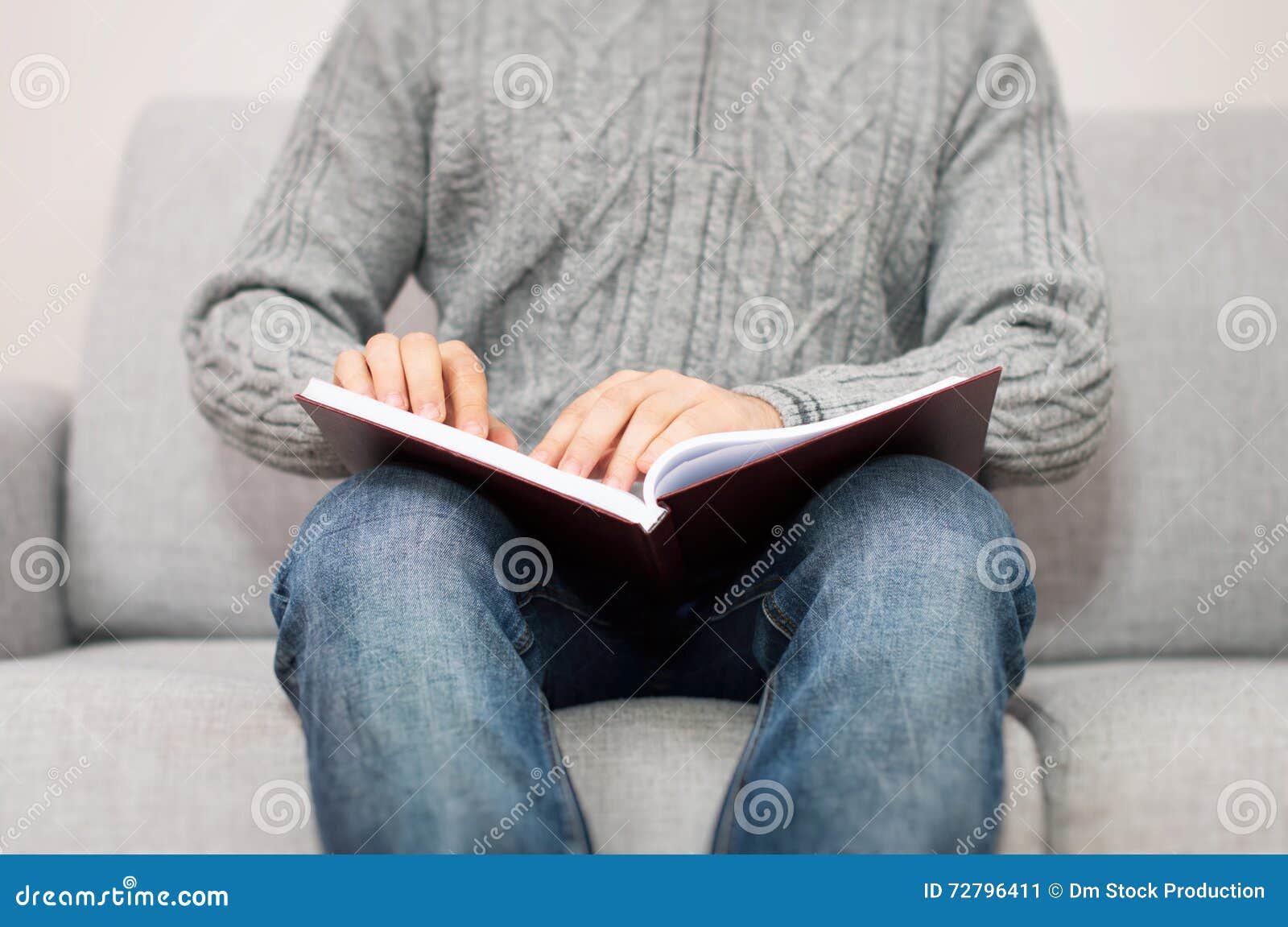 Blind Man Reading Braille Book. Stock Image - Image of sense, read ...