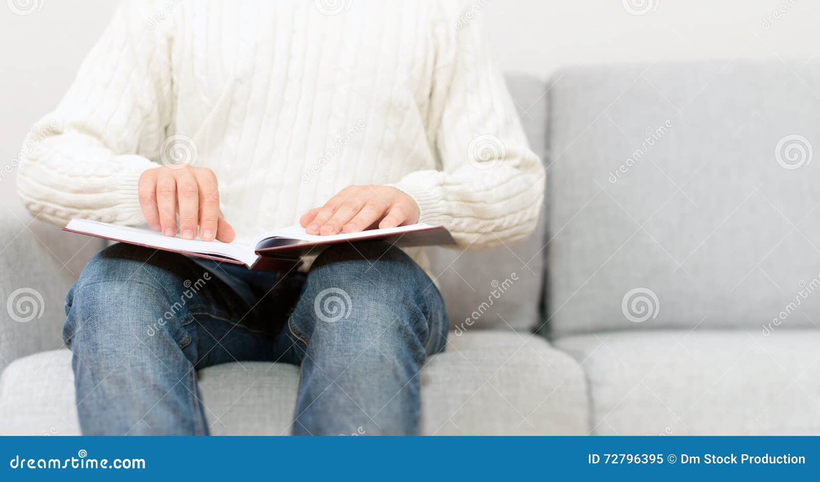 Blind Man Reading Braille Book. Stock Image - Image of recognition ...