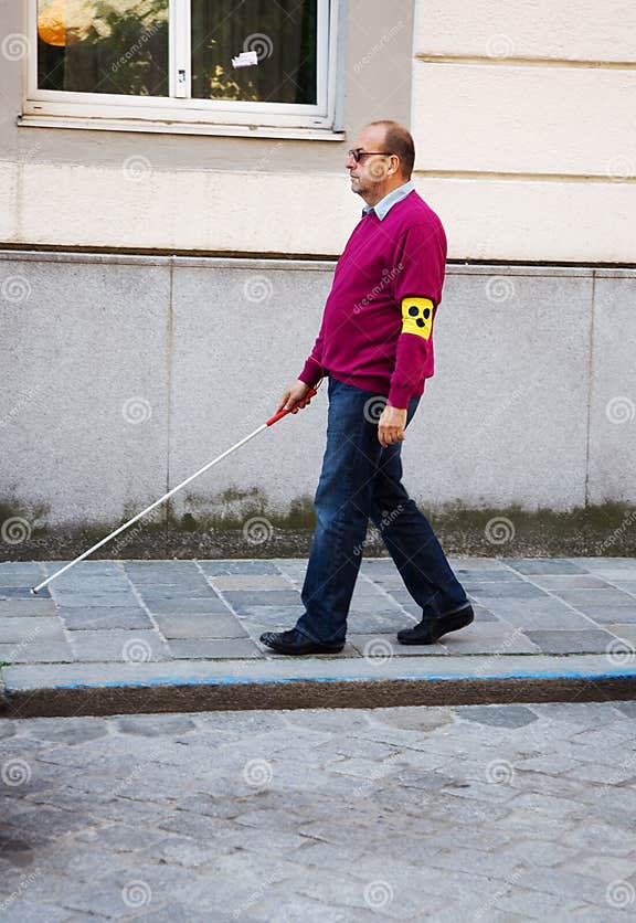 Blind man with stick stock photo. Image of disabled, sick - 19833766