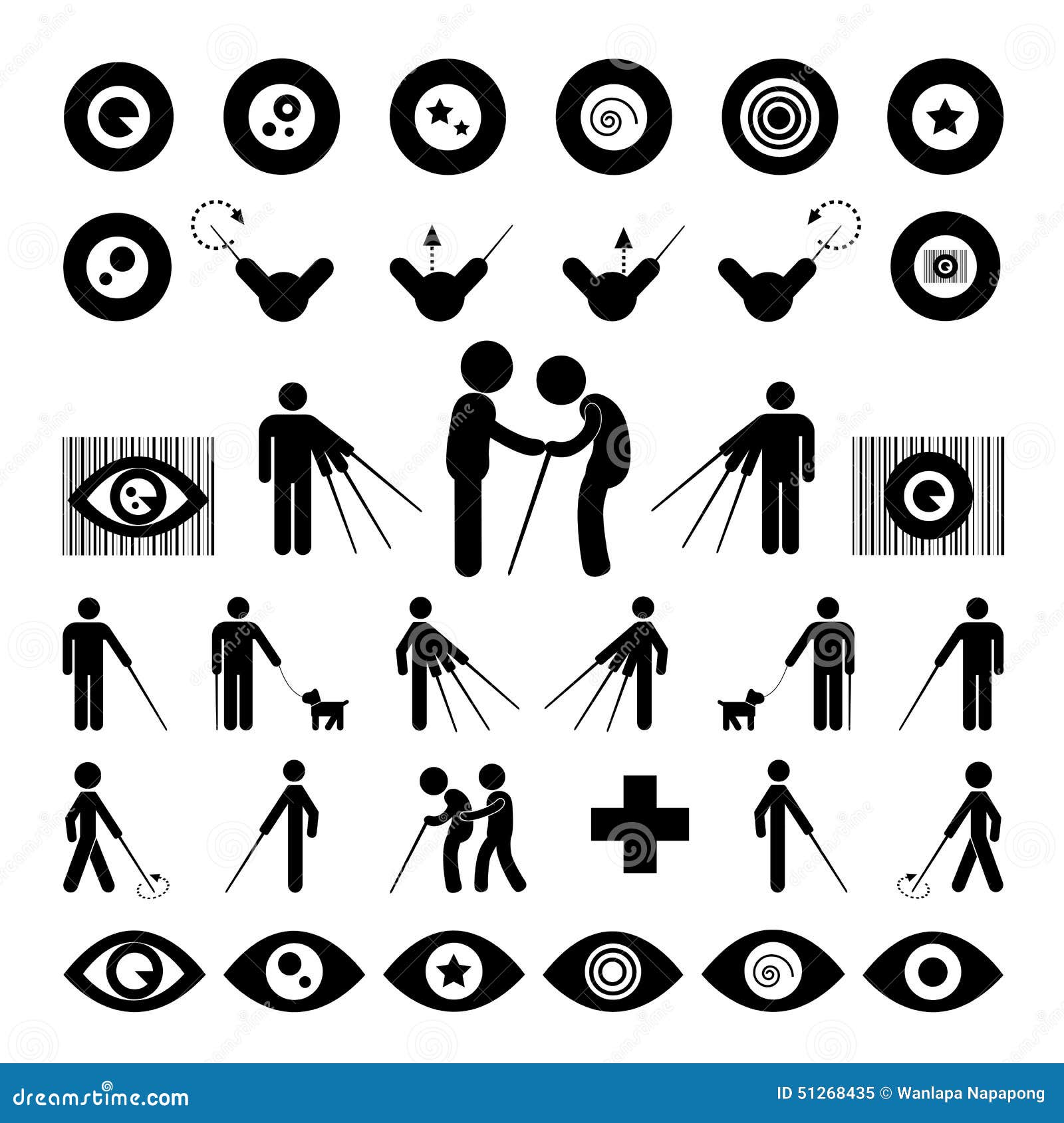 Blind Man Symbol Cartoon Vector | CartoonDealer.com #51268435