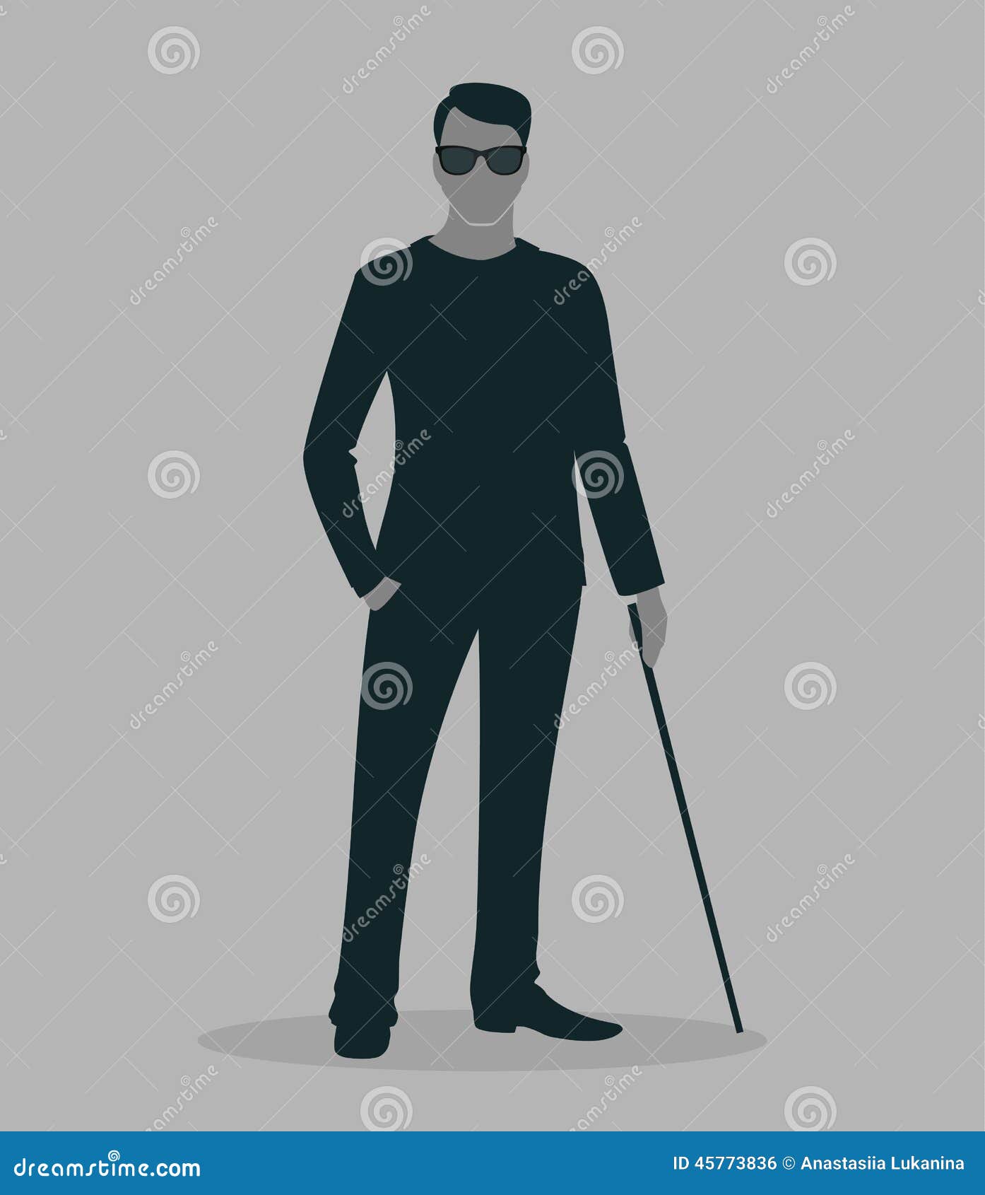 Blind man stock vector. Illustration of male, imagery - 45773836