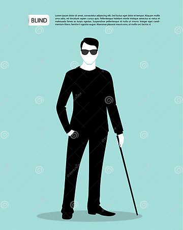 Blind man stock vector. Illustration of accessibility - 45896613