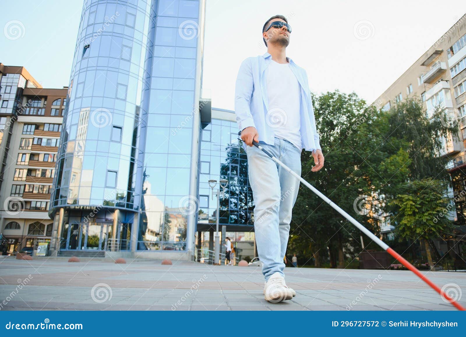 Blind Man with a Walking Stick. Stock Photo - Image of eyesight, adult ...
