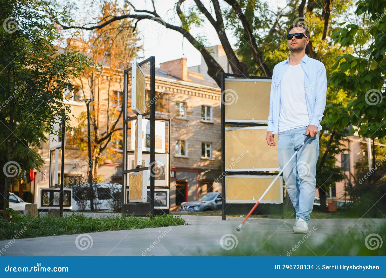Blind Man with a Walking Stick. Stock Photo - Image of vision, sight ...