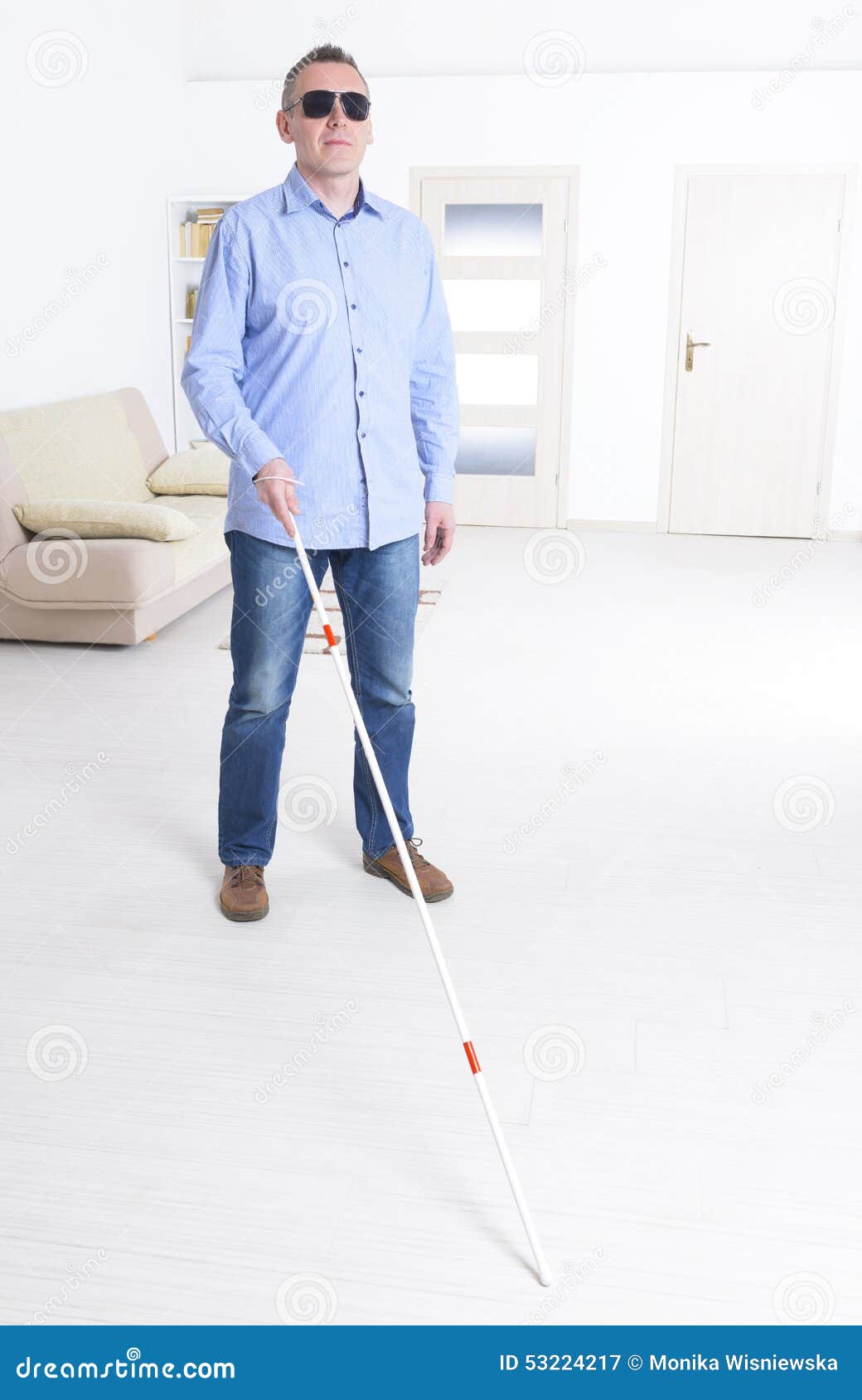 Blind man stock image. Image of glasses, gentleman, male - 53224217