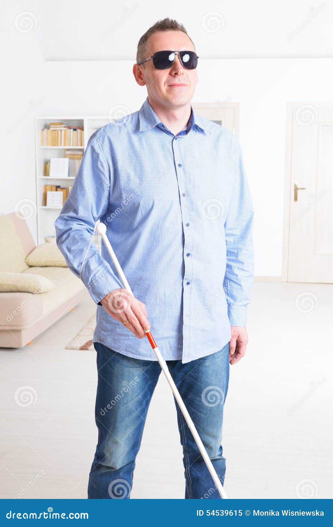 Blind man stock image. Image of utility, guidance, smile - 54539615
