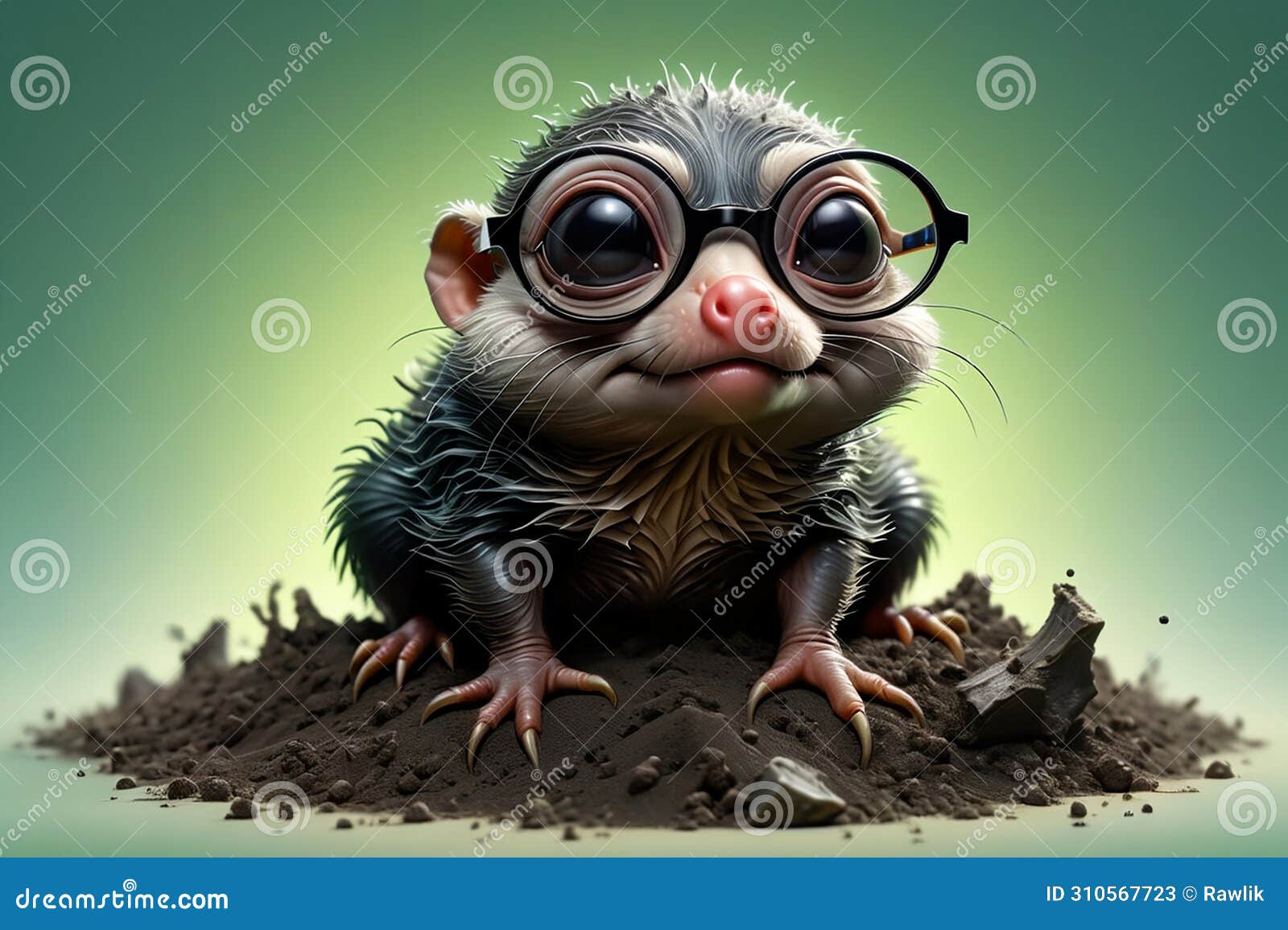 A Blind Mole Crawled Out of the Ground. Stock Image - Image of blind ...