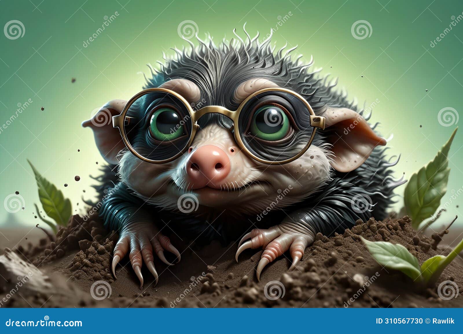 A Blind Mole Crawled Out of the Ground. Stock Photo - Image of ambush ...