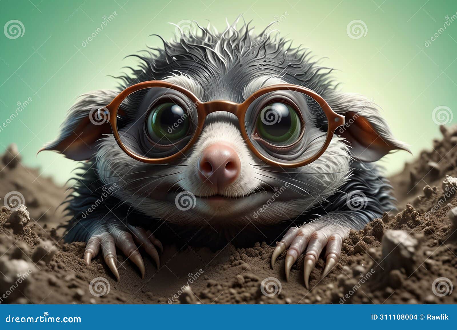 A Blind Mole Crawled Out of the Ground. Stock Photo - Image of tunnel ...