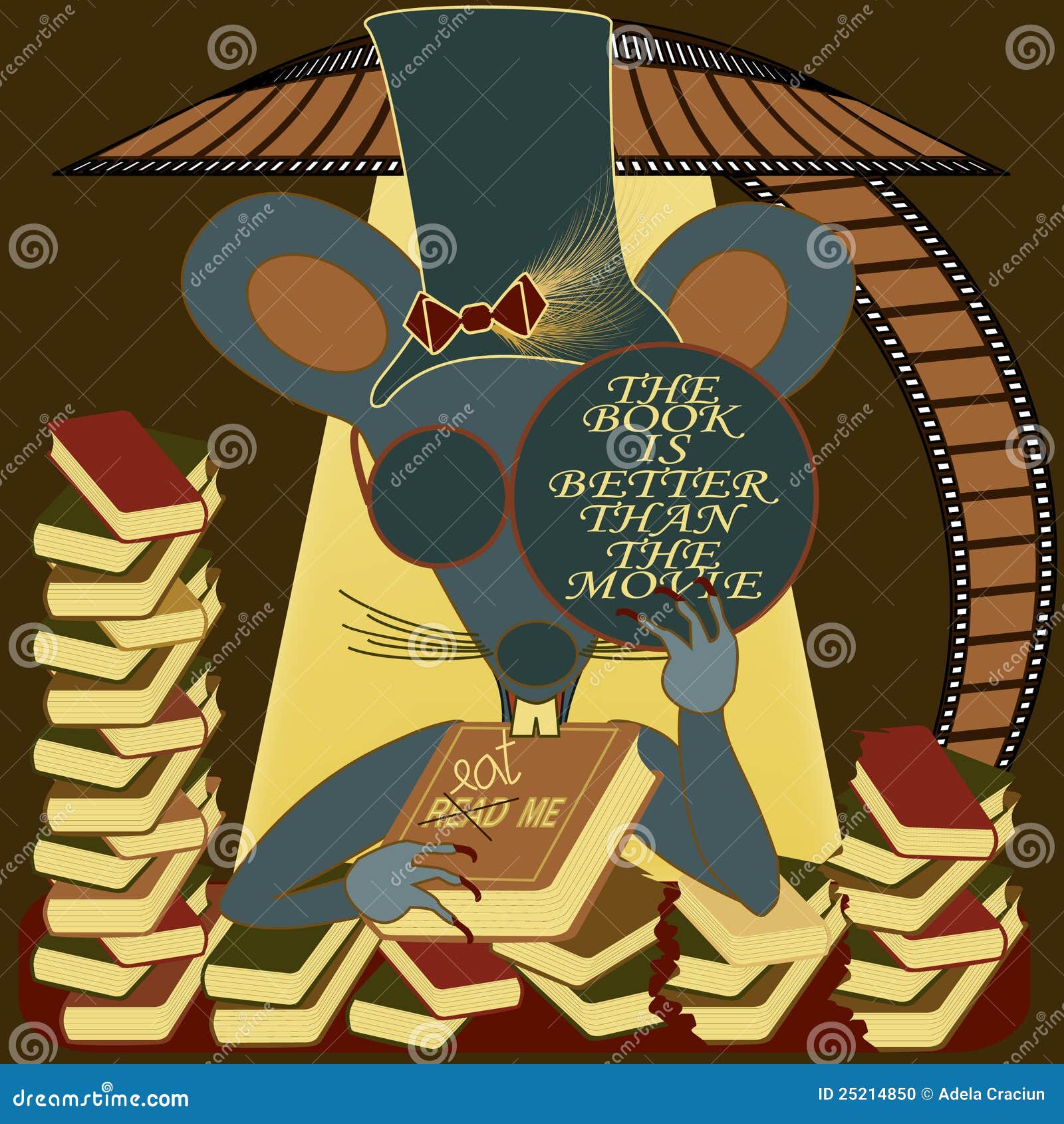 Blind Mouse with the Book is Better Than the Movie Stock Illustration ...