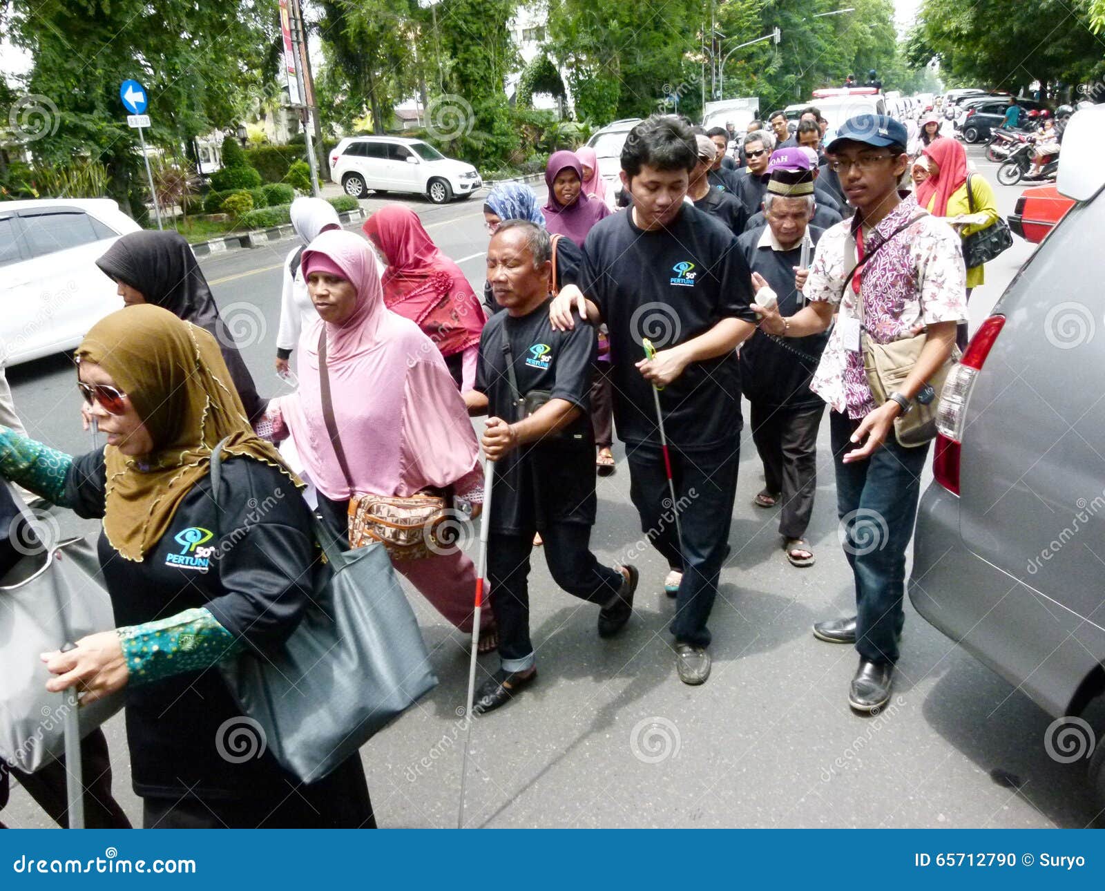 Blind people editorial image. Image of walk, central - 65712790