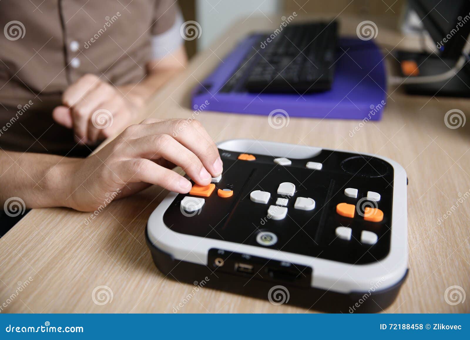Blind Person Using Audio Book Player for Visually Impaired Stock Photo ... Blind Person Using Audio Book Player for Visually Impaired Stock Photo ...