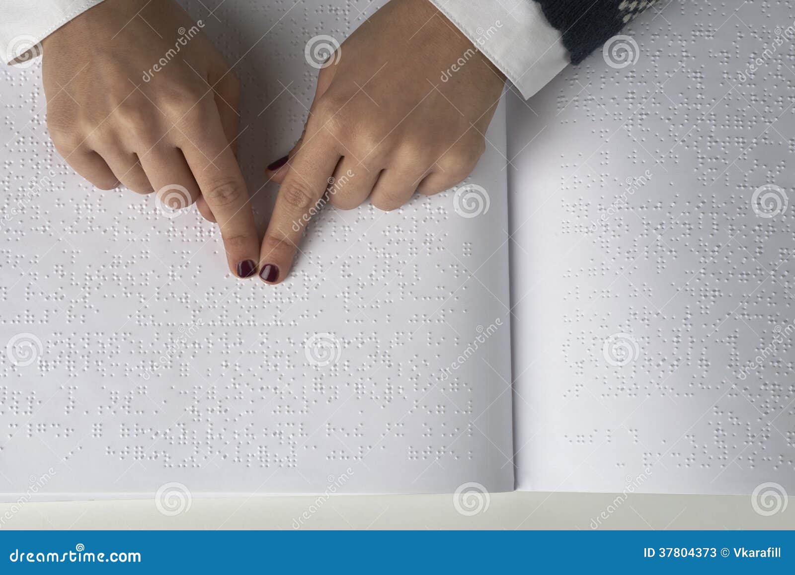 Blind Reading Text in Braille Language Stock Image - Image of read ...