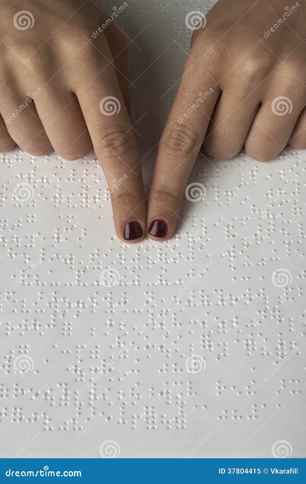 Blind Reading Text in Braille Language Stock Image - Image of ...