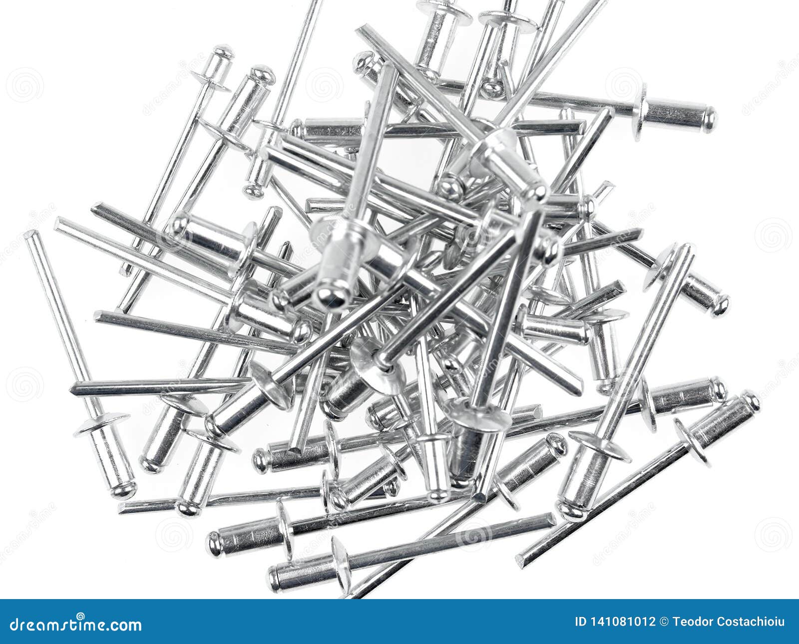 Blind Rivets Isolated on White Stock Photo - Image of shiny, spare ...