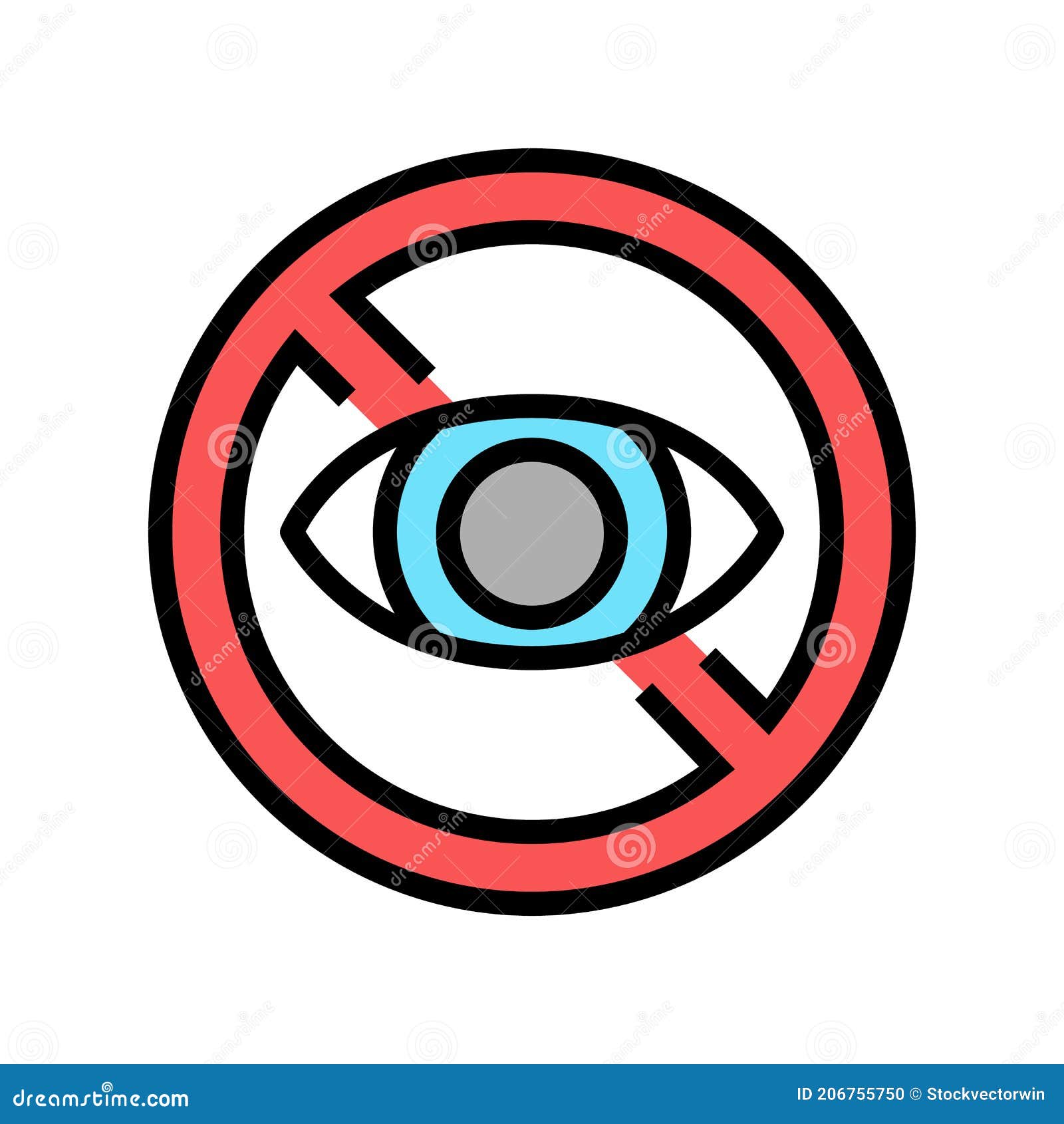 Blind Sign Color Icon Vector Illustration Stock Illustration ...