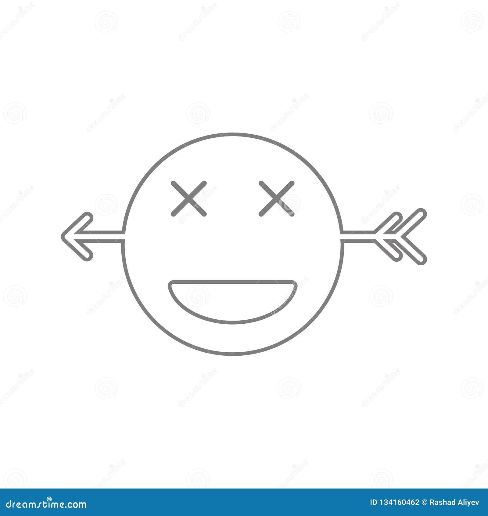 Blind Smiley Message with Arrow in Head Icon. Element of Cyber Security ...