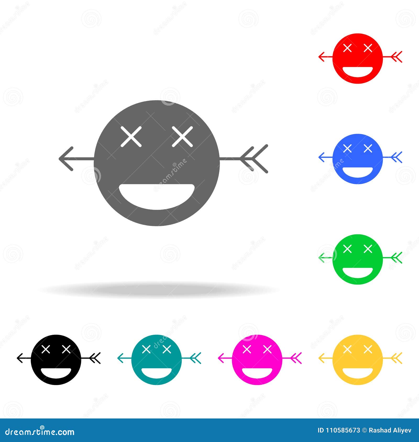 Blind Smiley Message with Arrow in Head Icon. Elements in Multi Colored ...