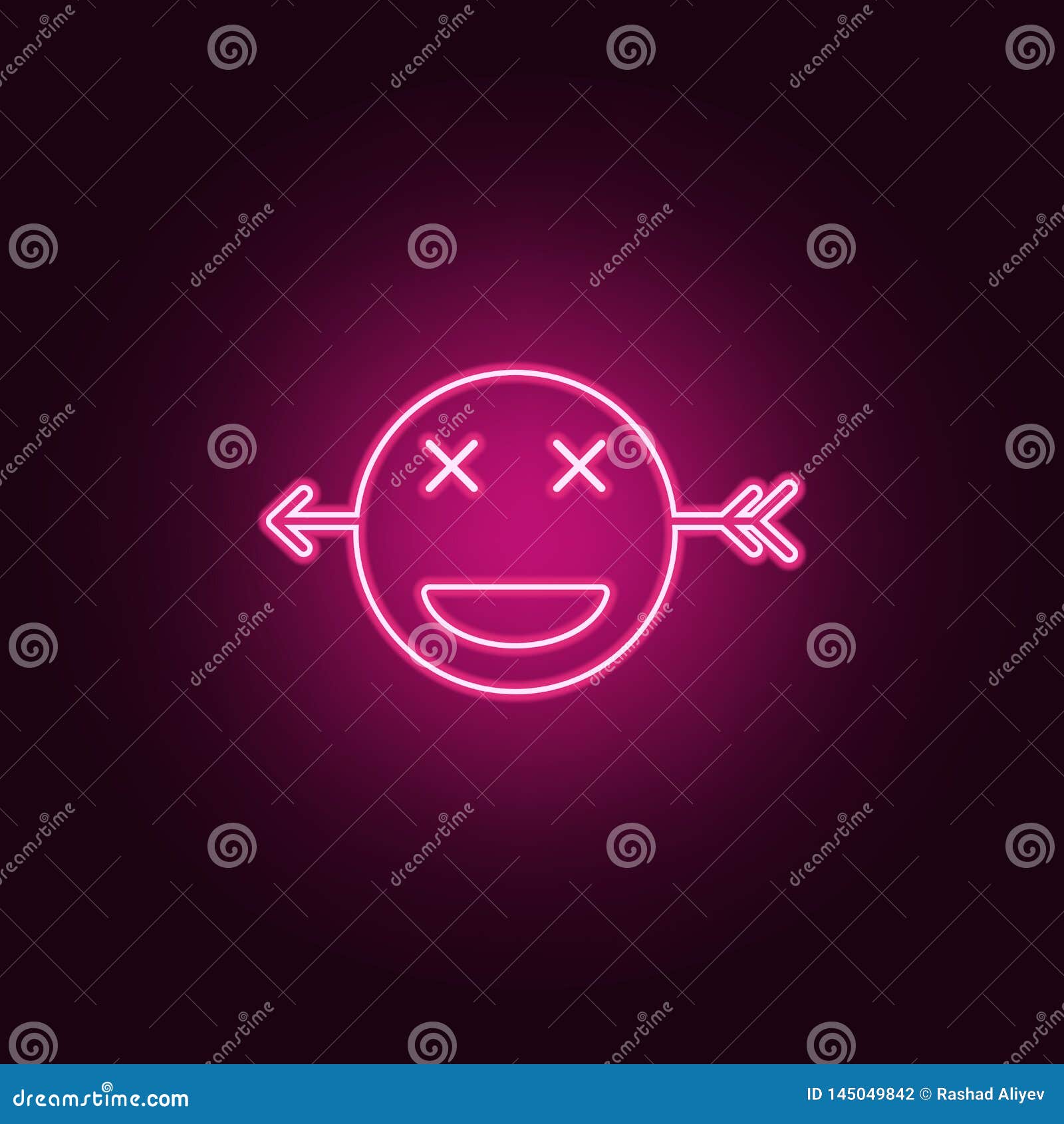 Blind Smiley Message with Arrow in Head Icon. Elements of Web in Neon ...