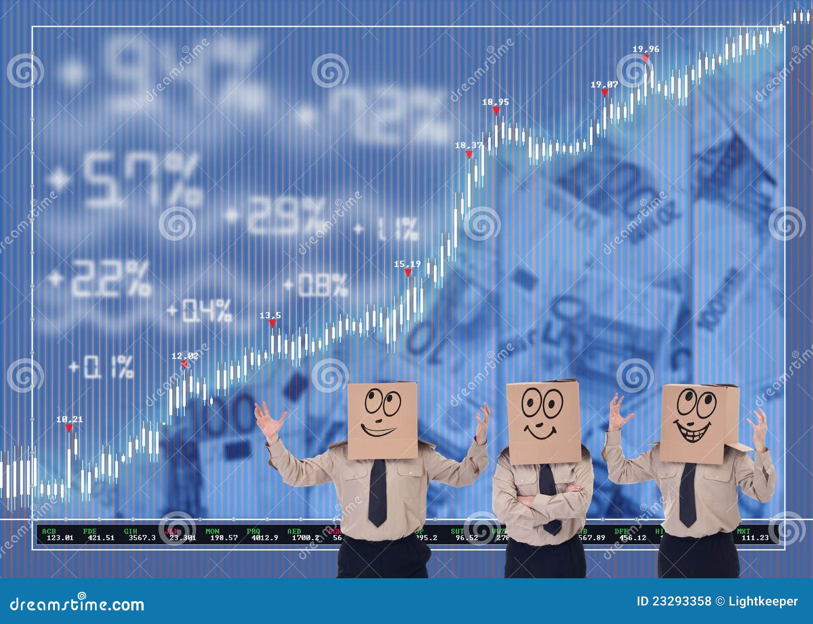 Blind Stock Traders Cheering Stock Photo - Image of data, business ...