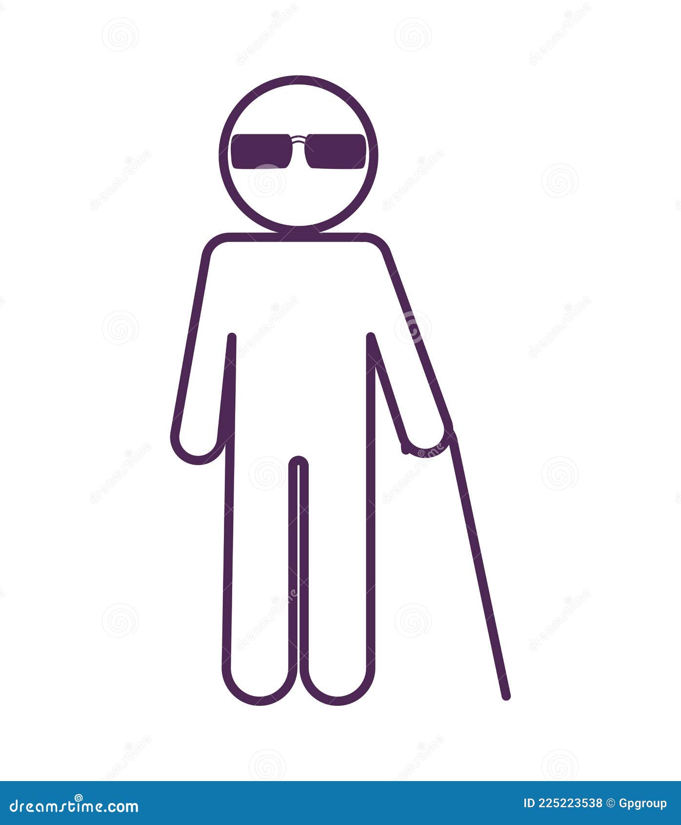 Blind Man Symbol Vector Illustration | CartoonDealer.com #51290894