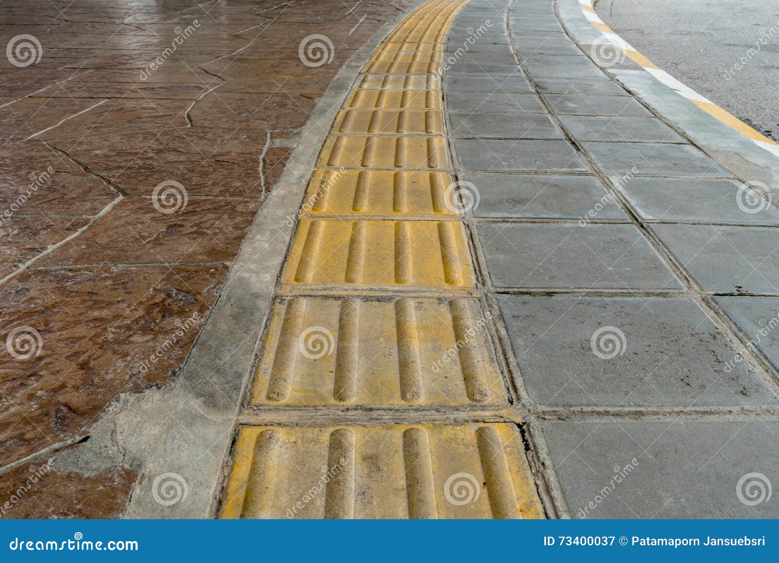 Blind tactile way stock image. Image of caution, downtown - 73400037