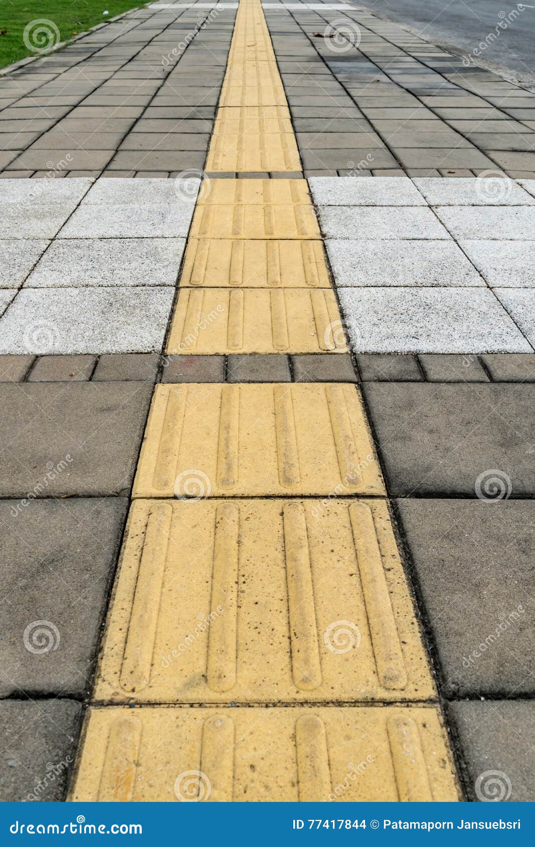 Blind tactile way stock photo. Image of pedestrian, person - 77417844