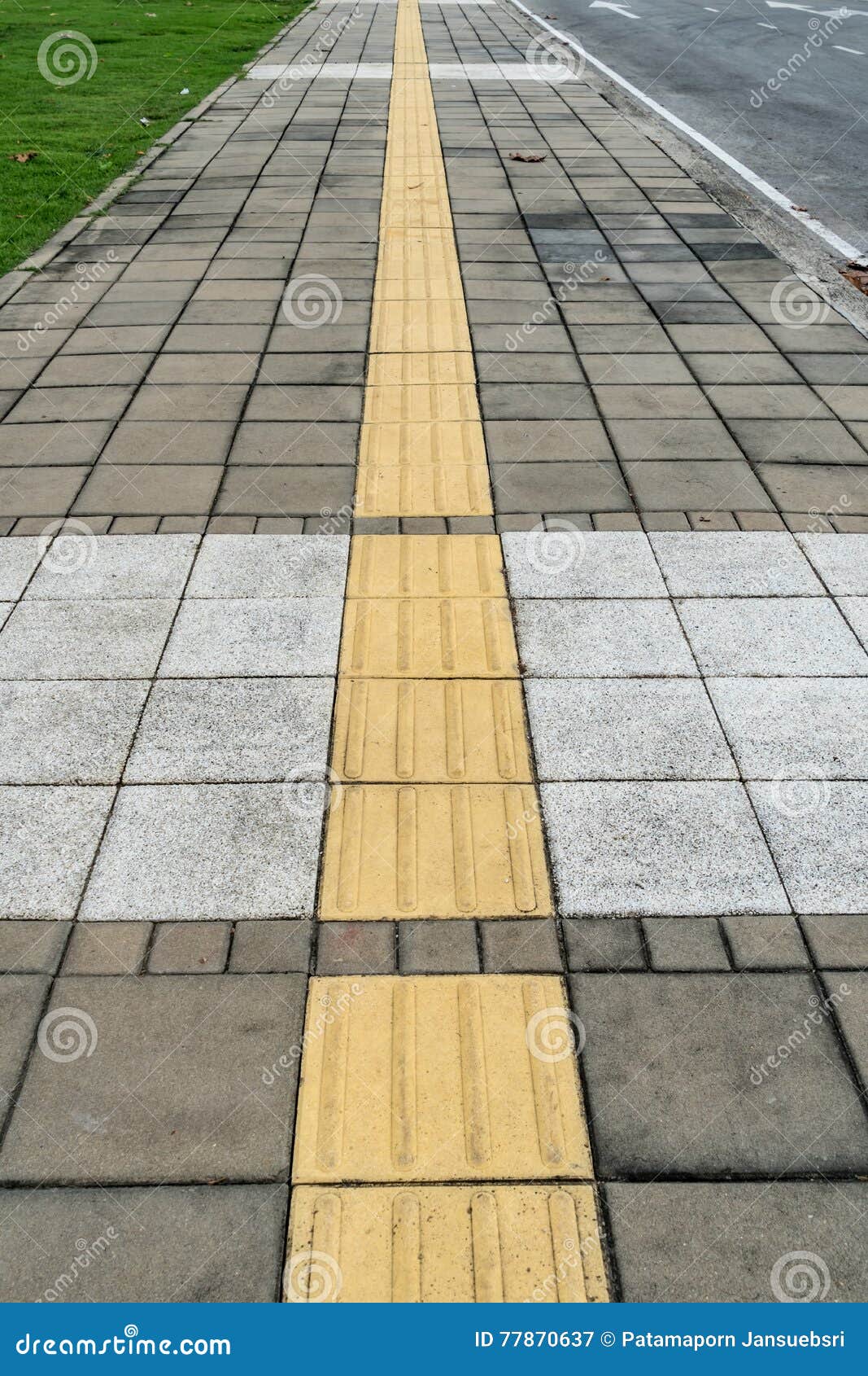 Blind tactile way stock image. Image of city, paving - 77870637