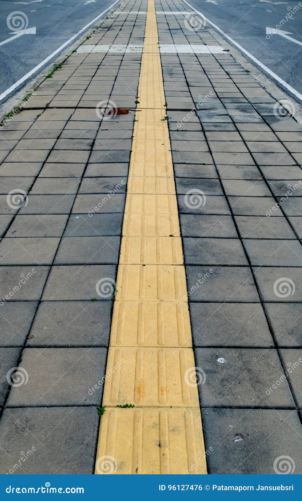 Blind tactile way stock photo. Image of symbol, pavement - 96127476