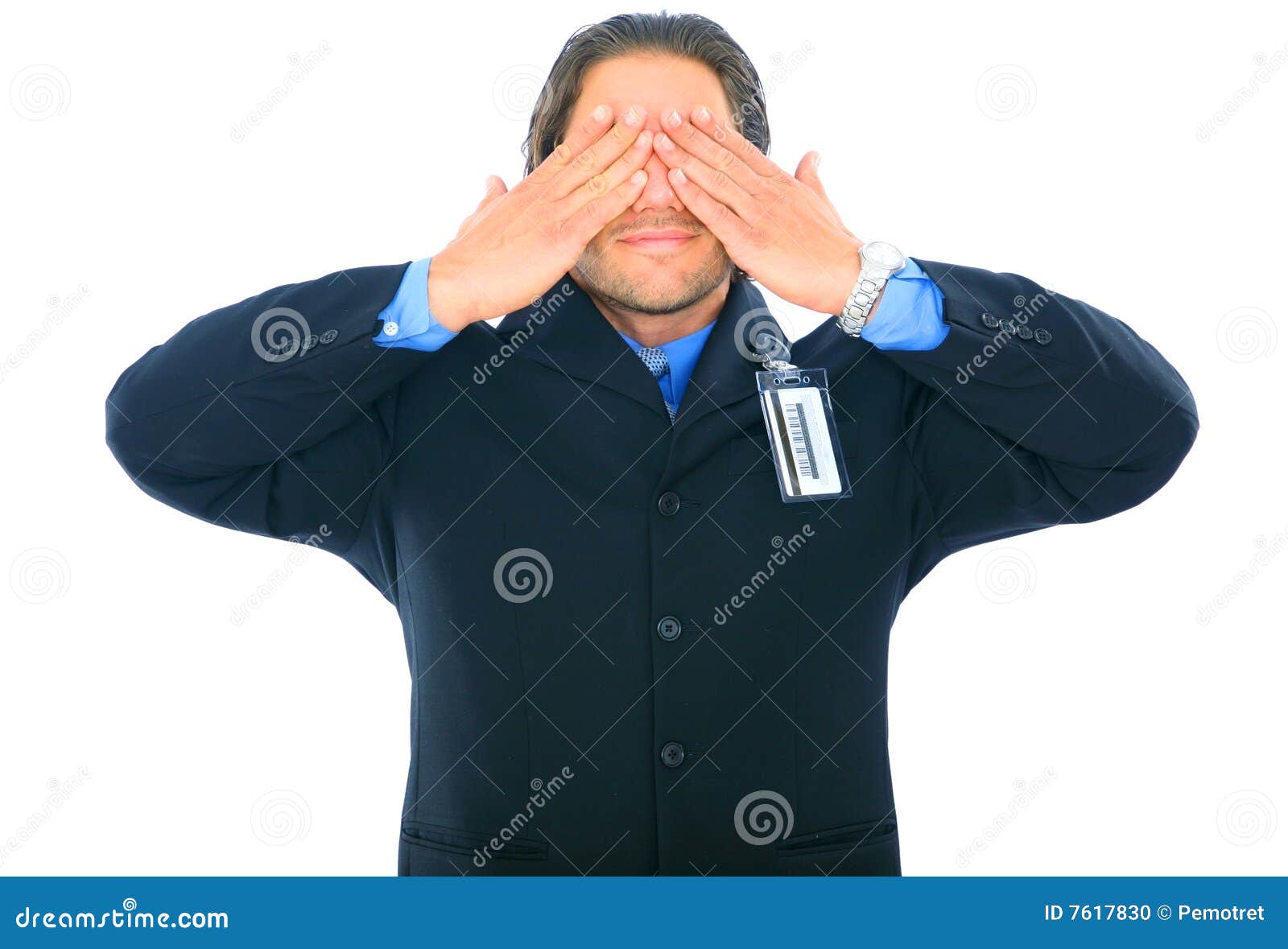 Blinded Businessman stock photo. Image of isolated, worker - 7617830