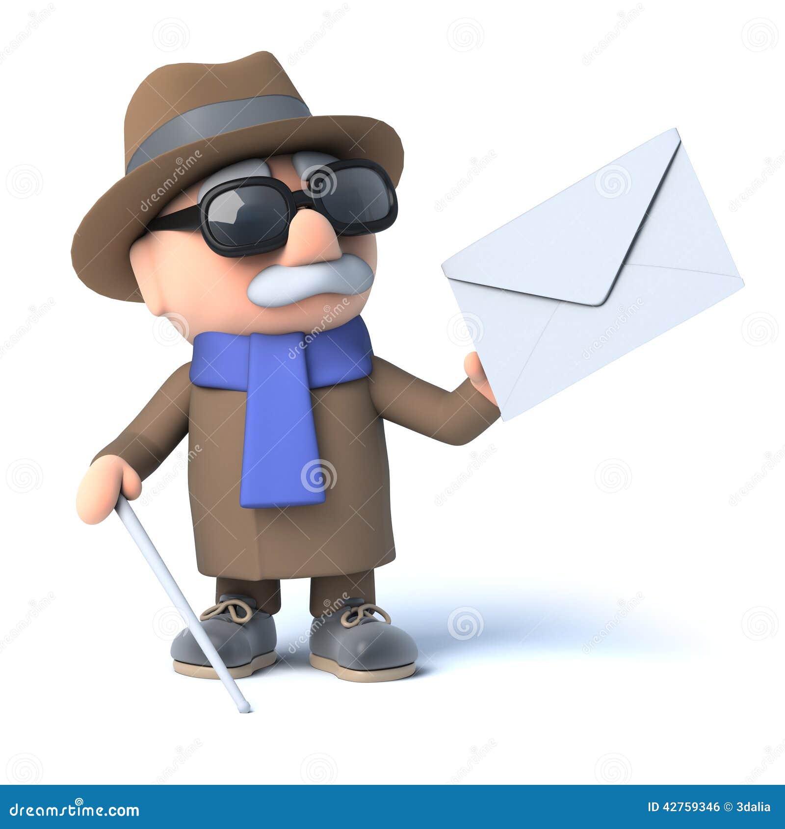 Blinder 3d hat Post vektor abbildung. Illustration von gehindert - 42759346