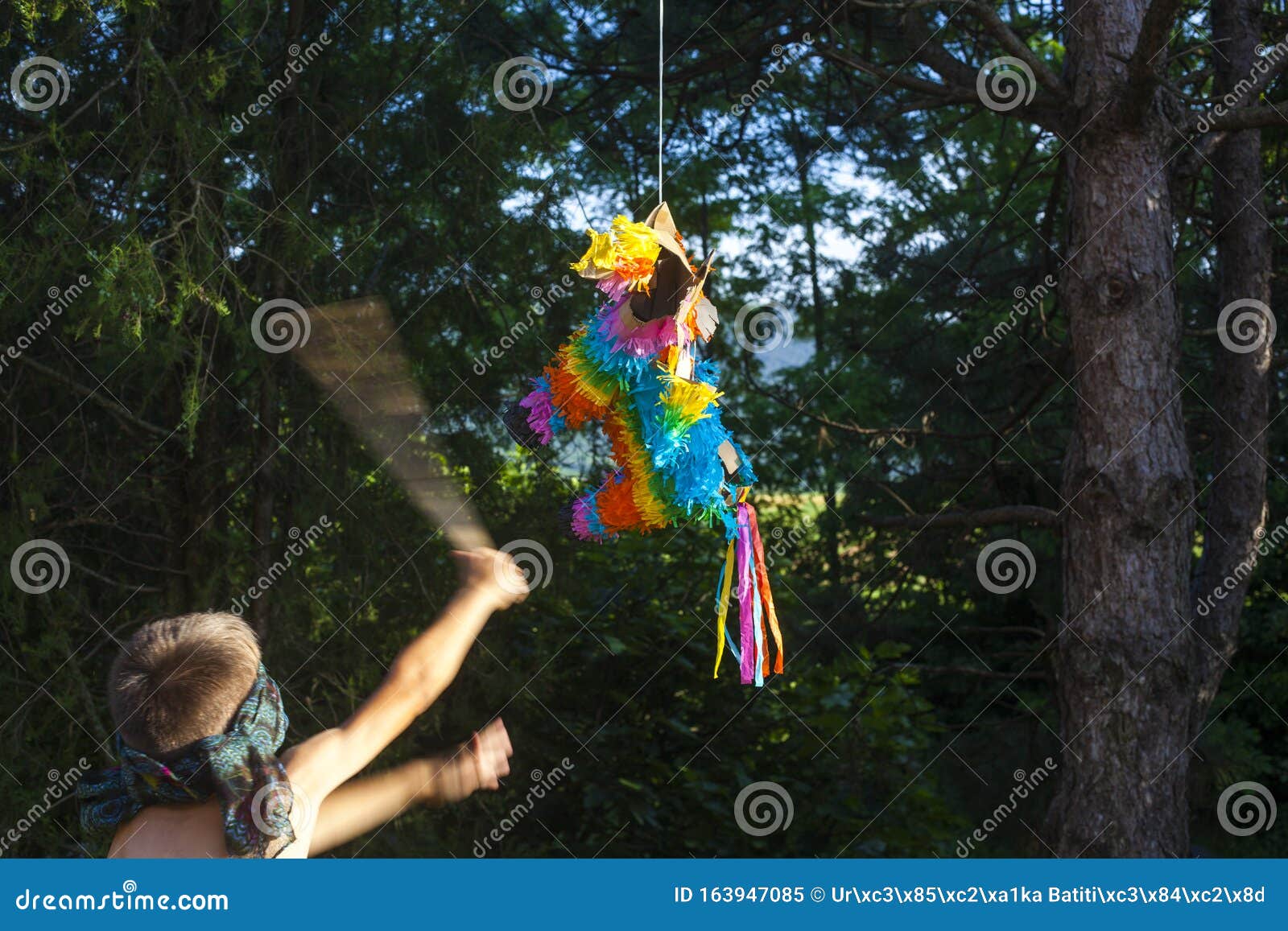 Hitting a pinata stock image. Image of male, culture - 163947085