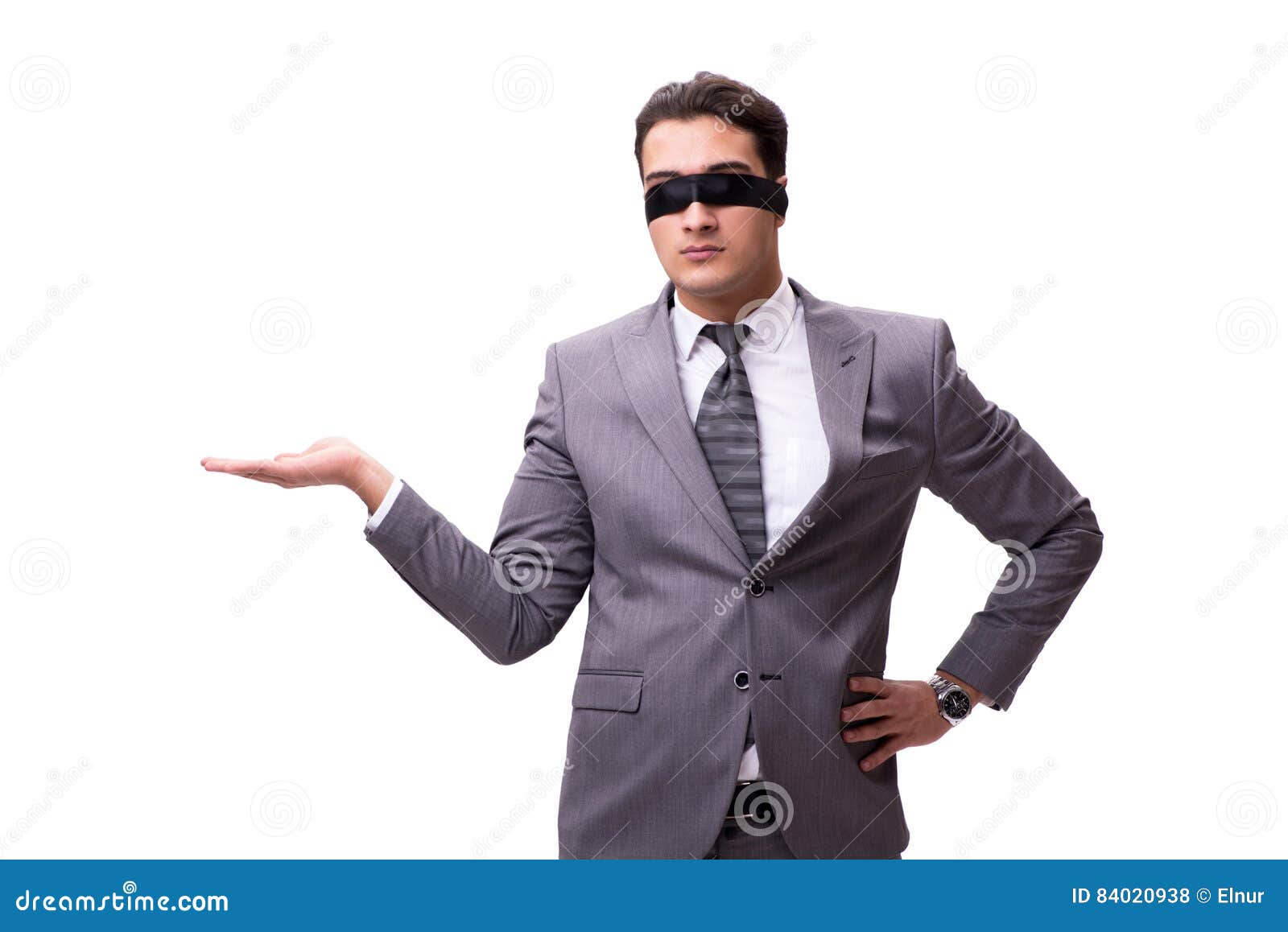The Blindfolded Businessman Isolated on White Stock Photo - Image of ...