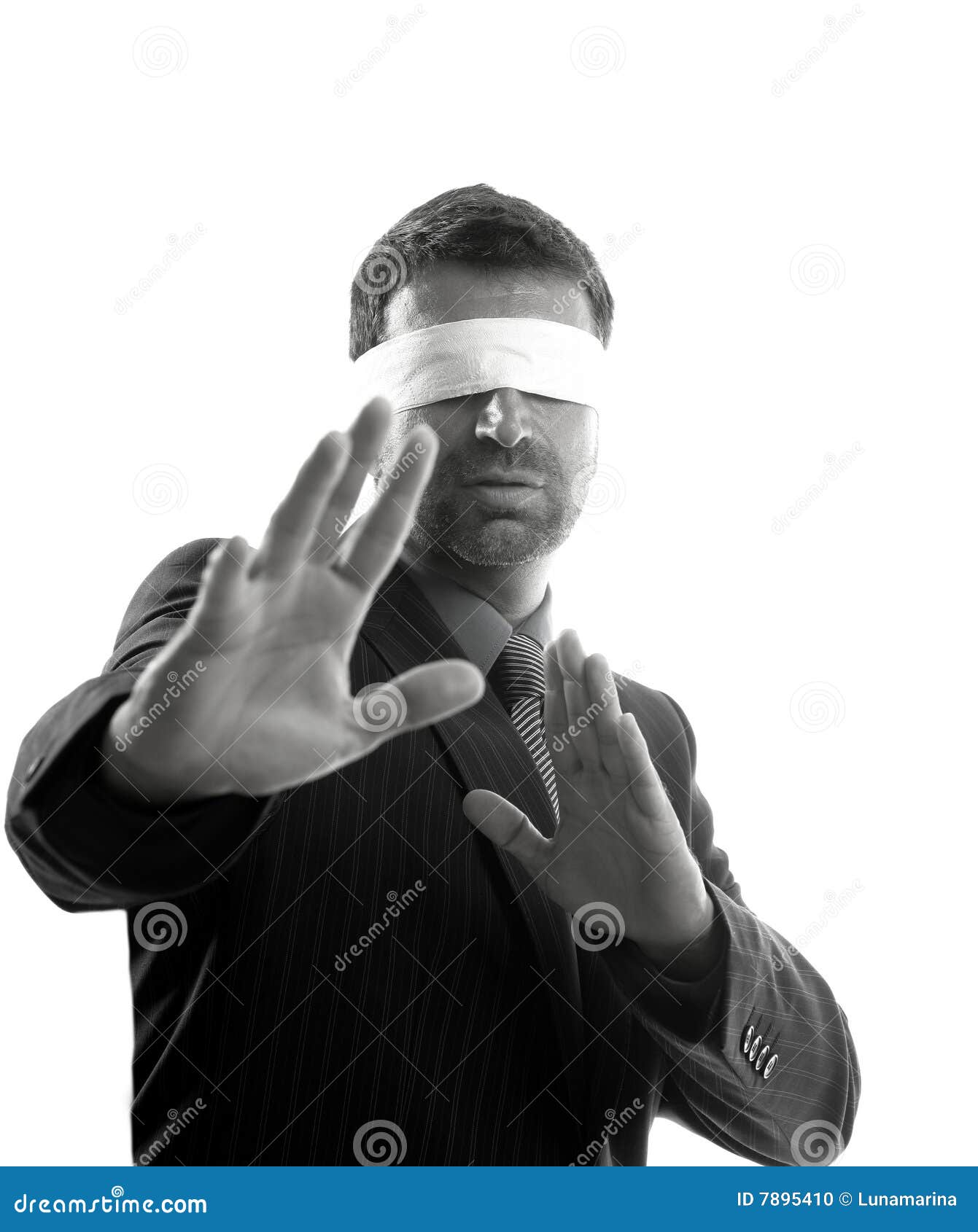 The Blindfolded Businessman Isolated On White Royalty-Free Stock ...