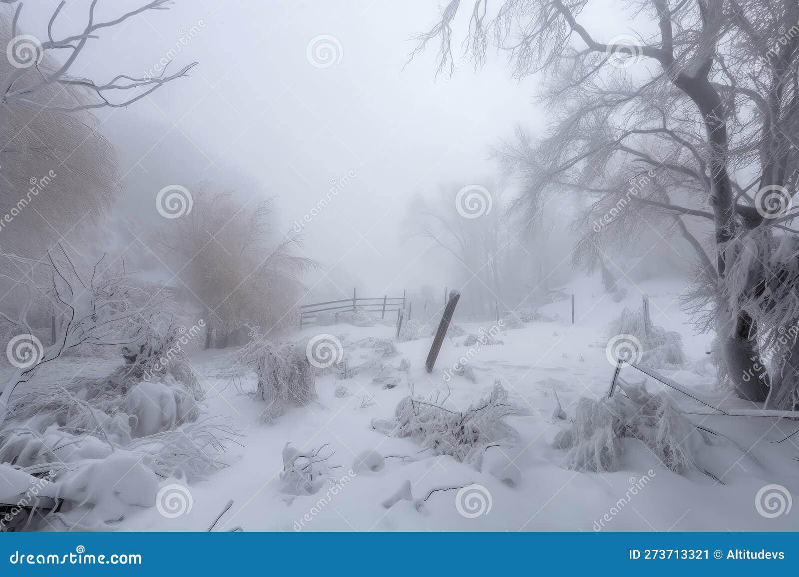 Blinding Blizzard with Heavy Snowfall and Wind, Covering Everything in ...