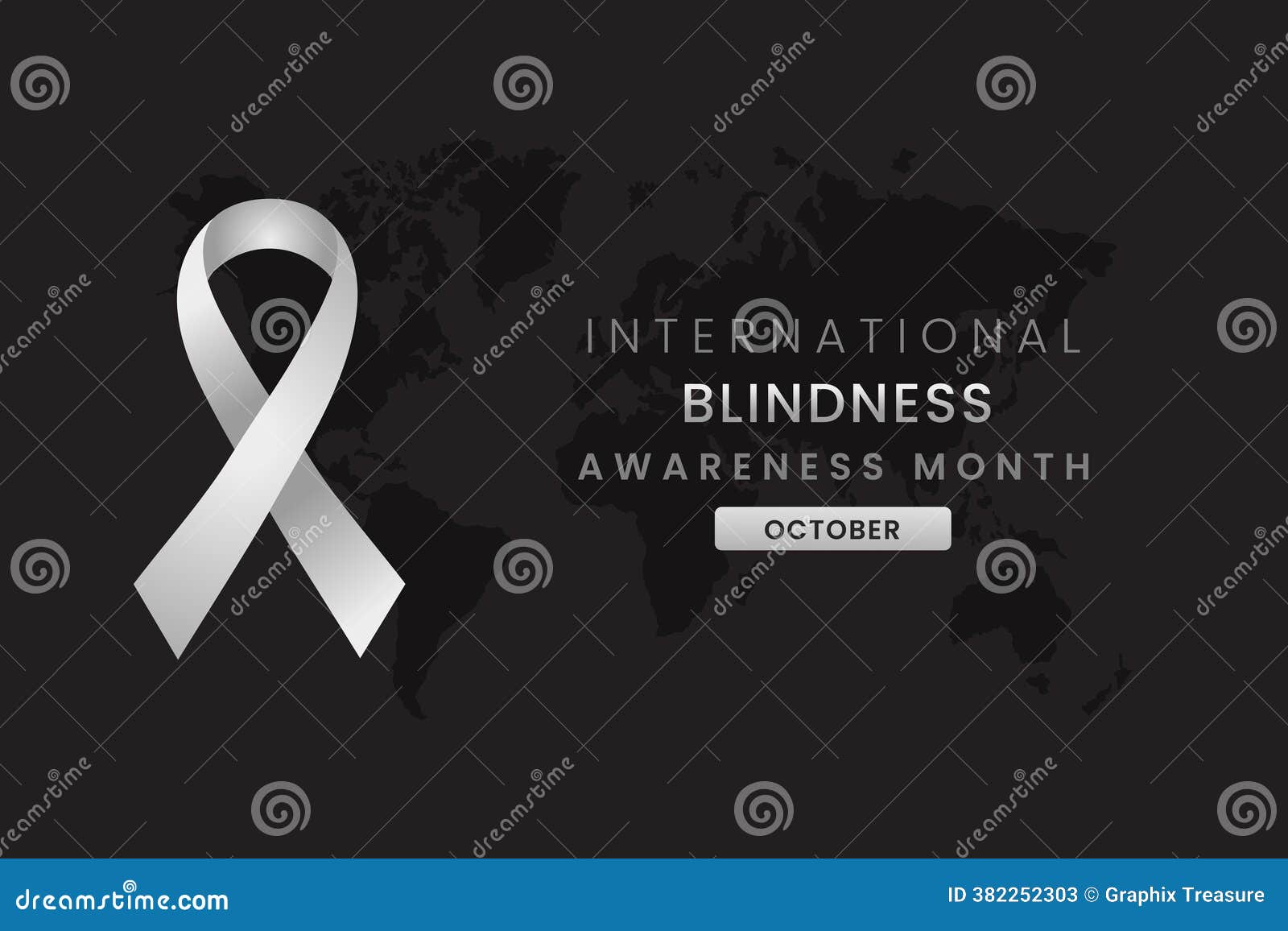 Blindness Awareness Month Background Design With White Silk Ribbon ...