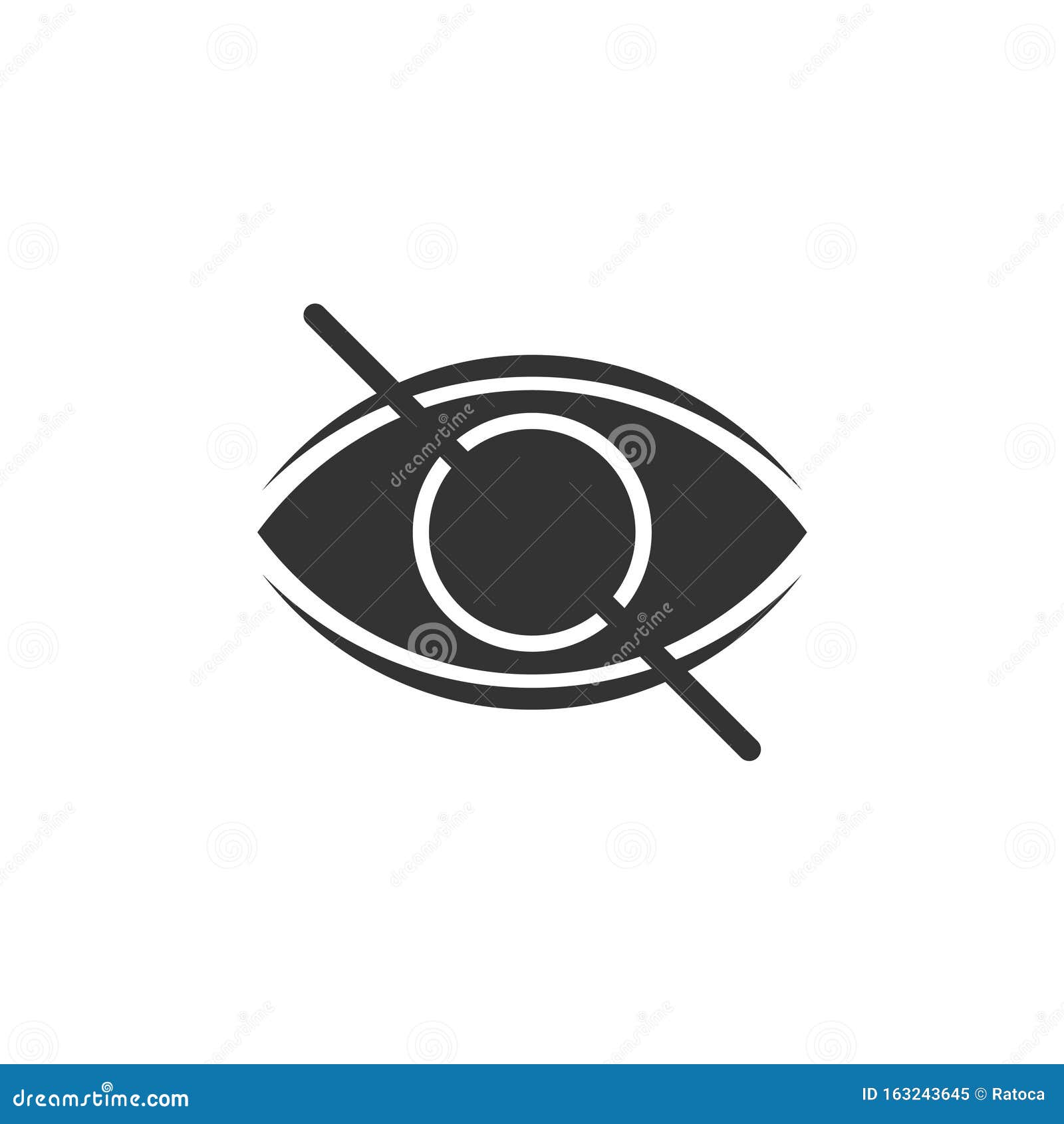 Blindness eye icon stock vector. Illustration of disabled - 163243645