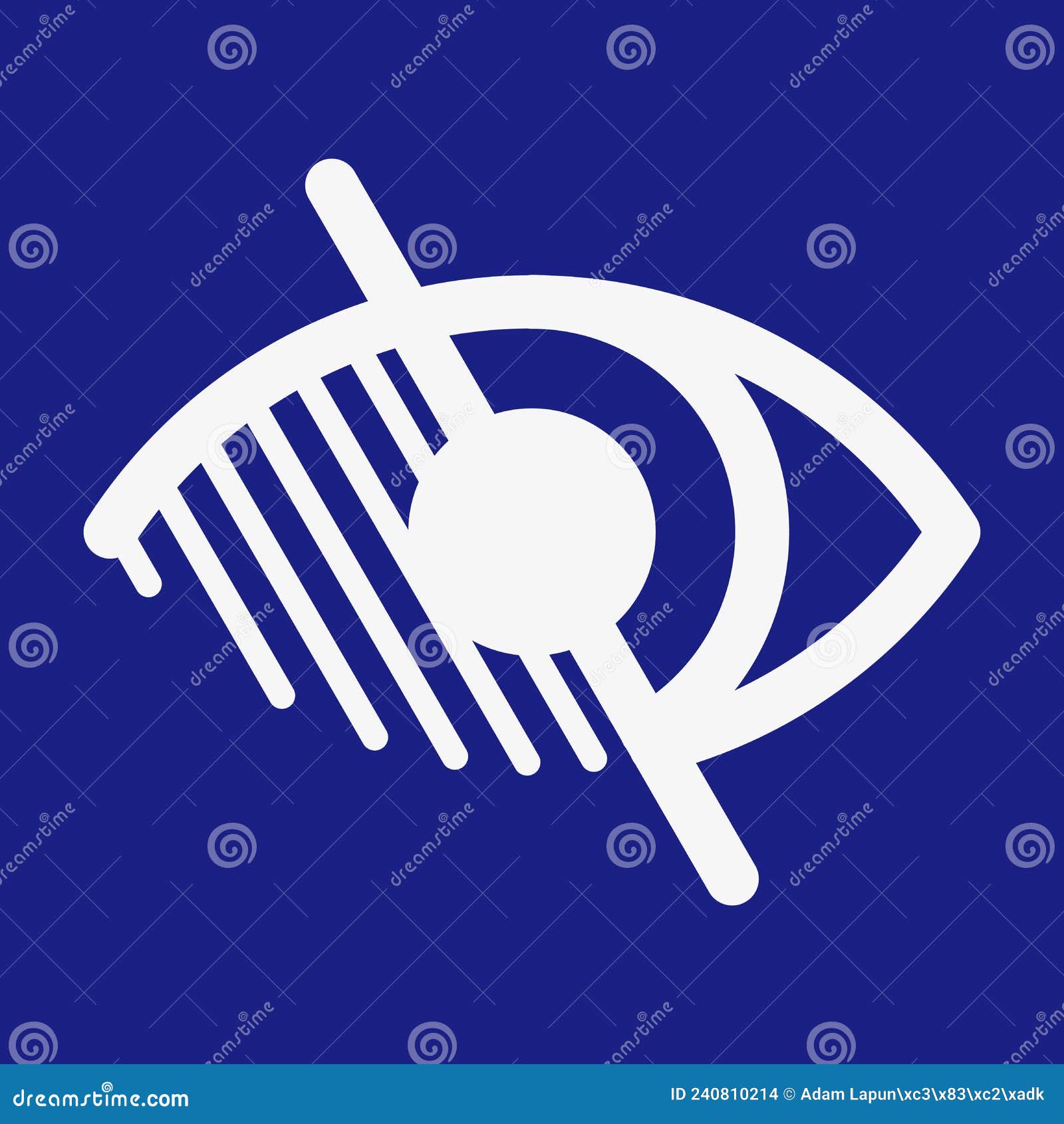 Blindness Vector Sign in Blue Square. No Vision Stock Vector ...