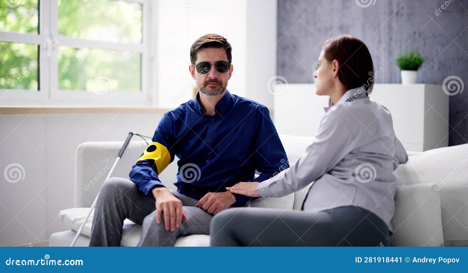 Blindness Vision Disability. Adult Man Stock Image - Image of visually ...