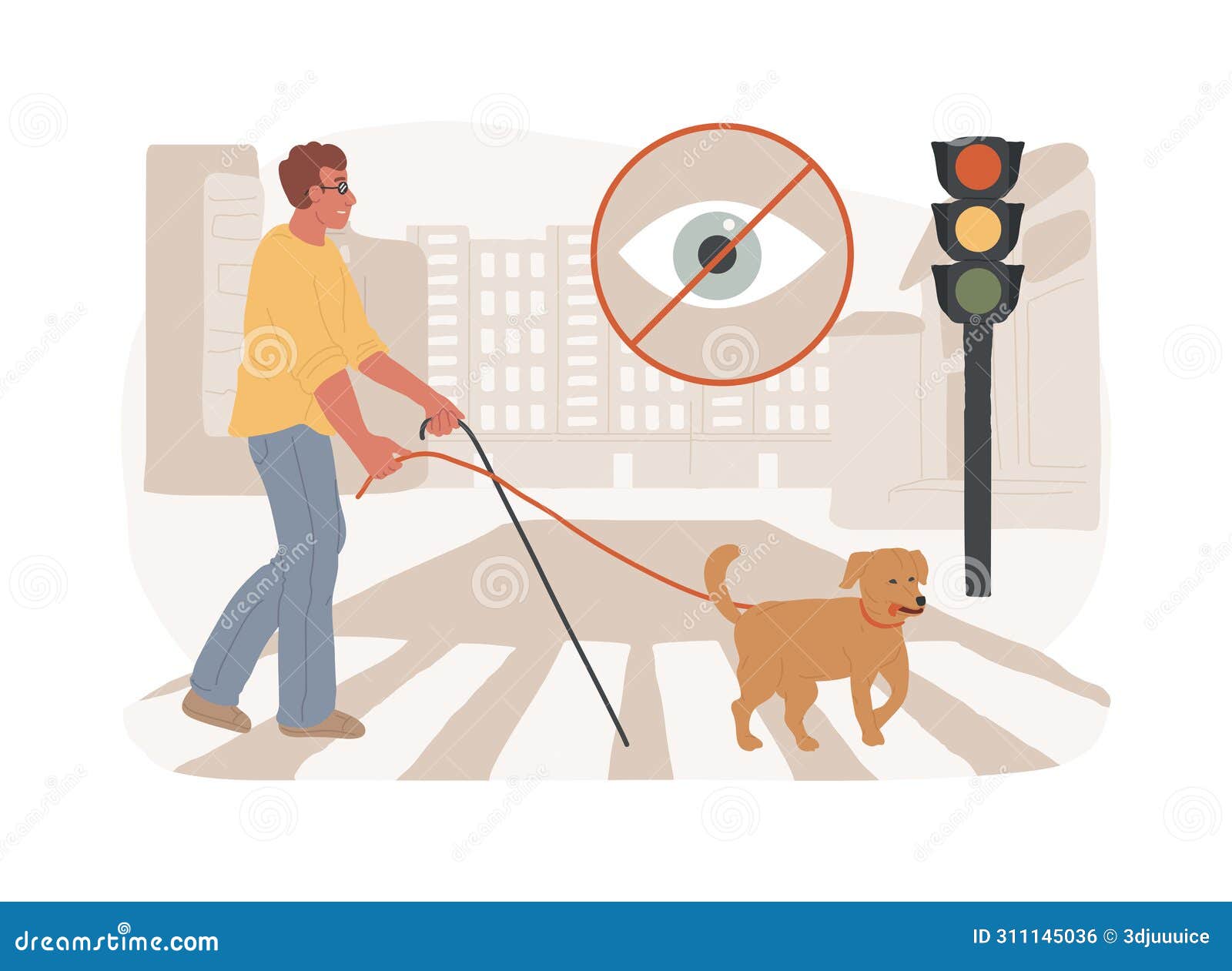 Blindness and Vision Loss Isolated Concept Vector Illustration. Stock ...
