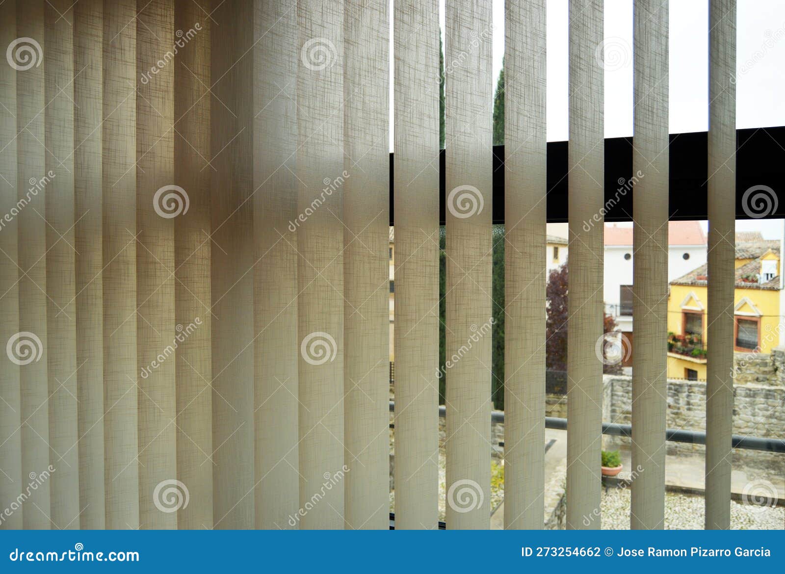 Blinds with Adjustable Vertical Slats Made of Fireproof Fabric To ...