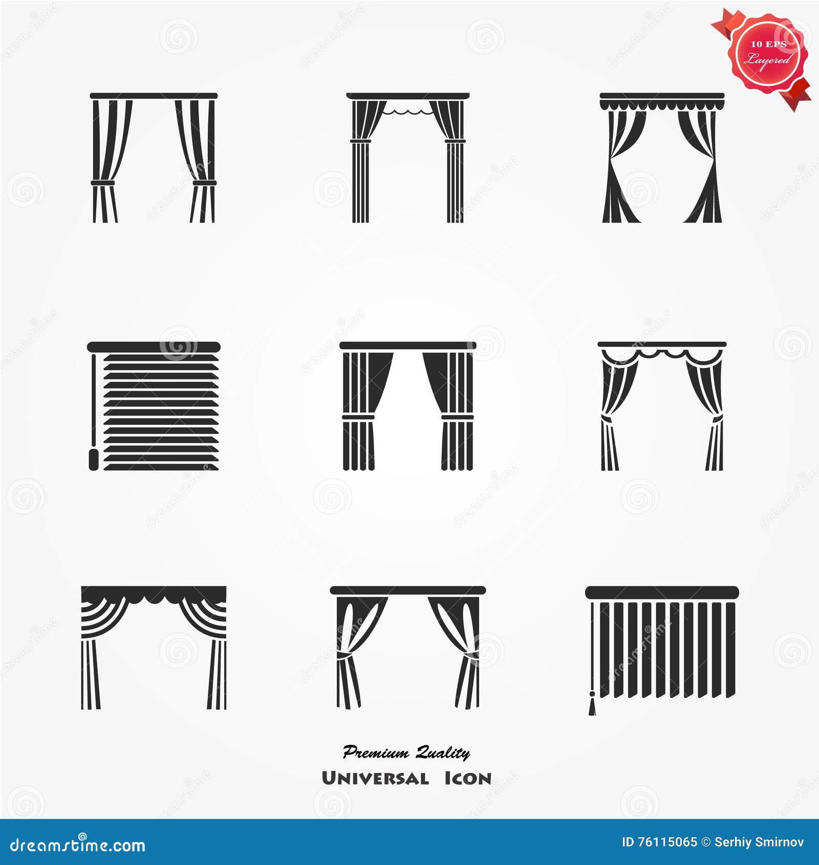 Blinds icons set stock vector. Illustration of frame - 76115065