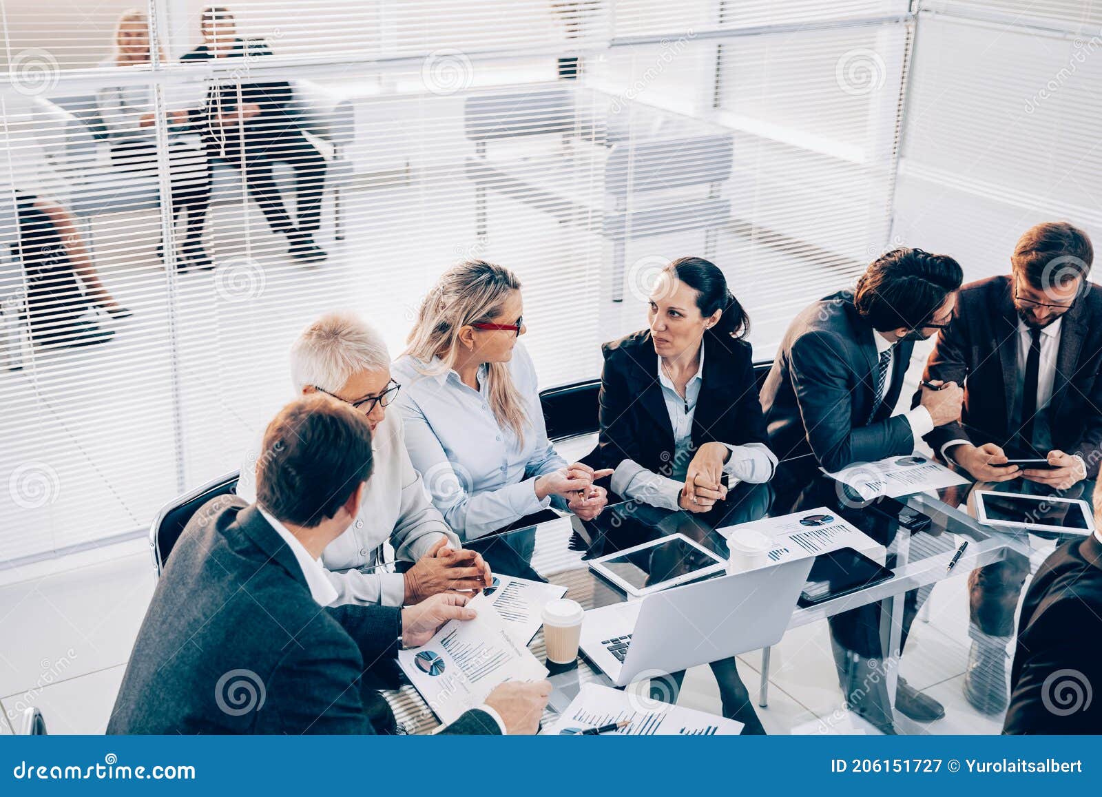 Through the Blinds. Office Employees and at the Workplace Stock Image ...