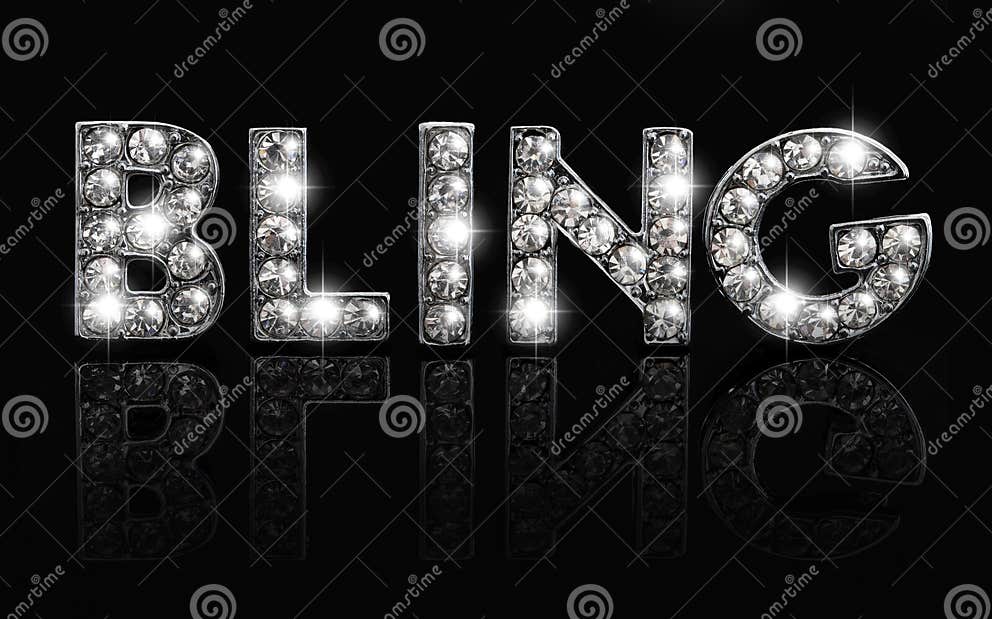 Bling on black stock photo. Image of metal, trinket, reflection - 13969628